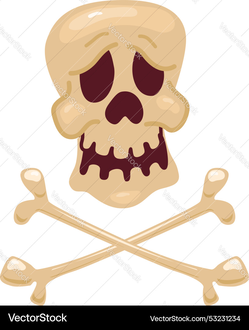 Cartoon style skull design element Royalty Free Vector Image