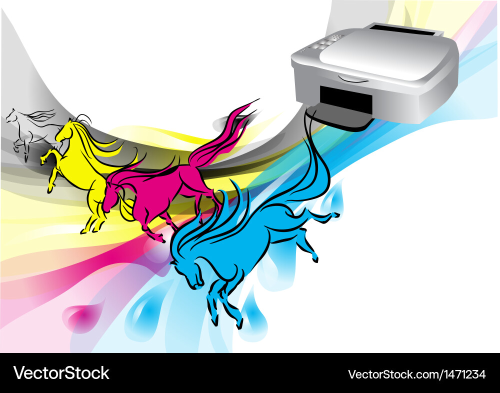 Colors of printer Royalty Free Vector Image - VectorStock