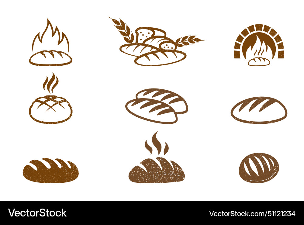 Creative bread and bakery collection logo Vector Image