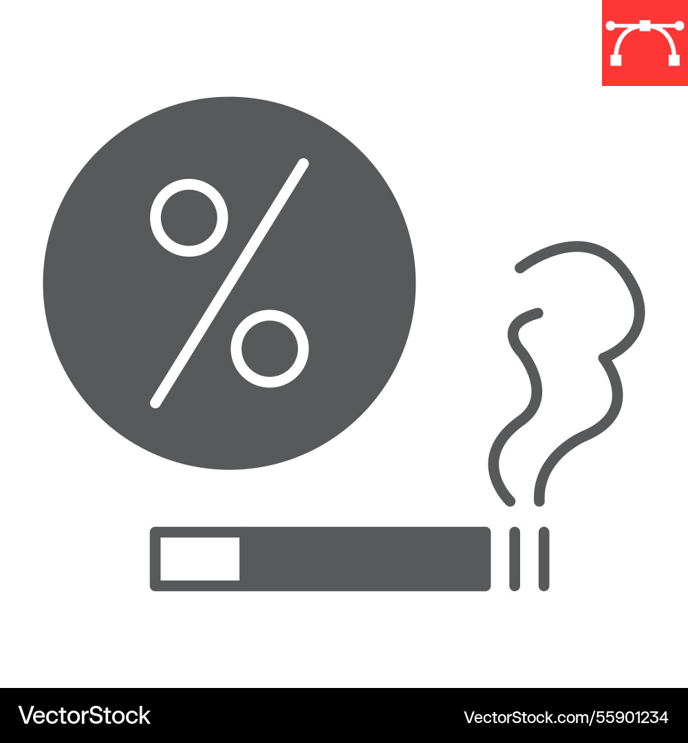 Excise tax glyph icon Royalty Free Vector Image