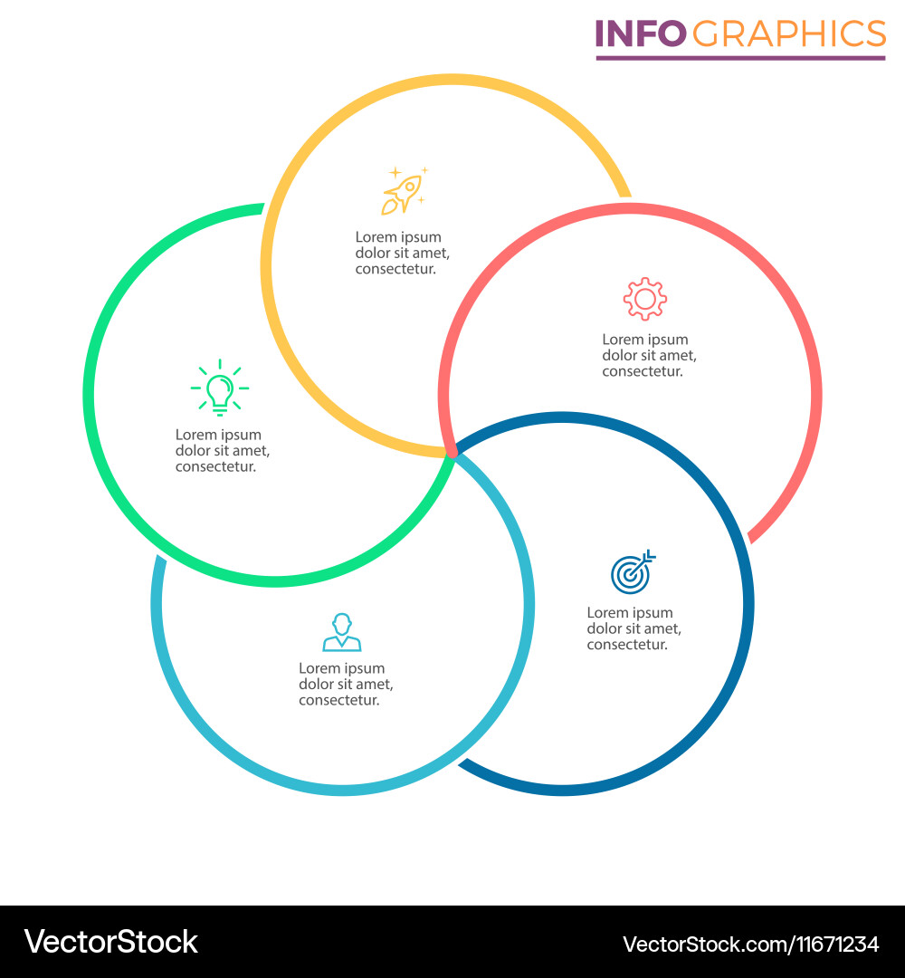 Five steps infographics design element Royalty Free Vector