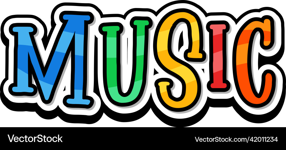 Font design for word music on white background Vector Image