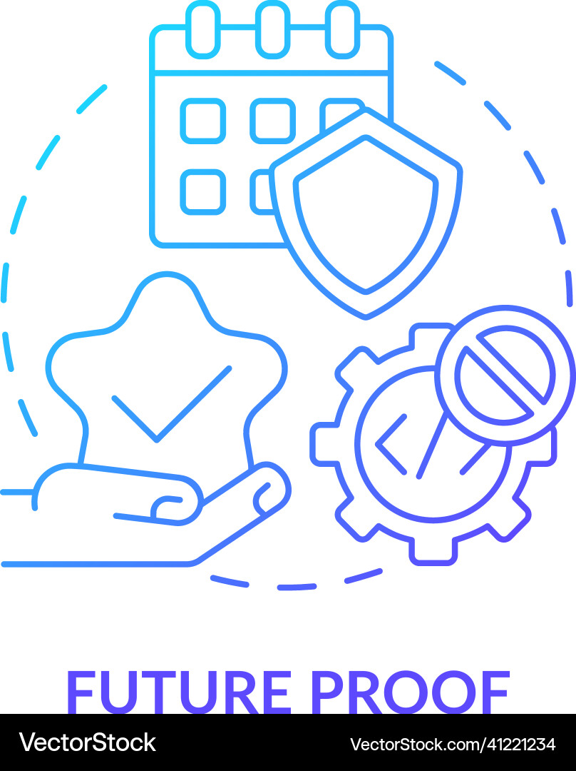 Future proof blue gradient concept icon Royalty Free Vector