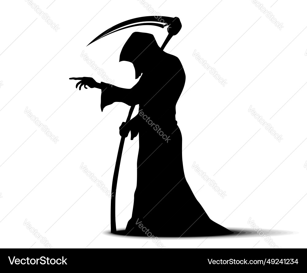 Grim Reaper with Scythe Royalty Free Vector Image