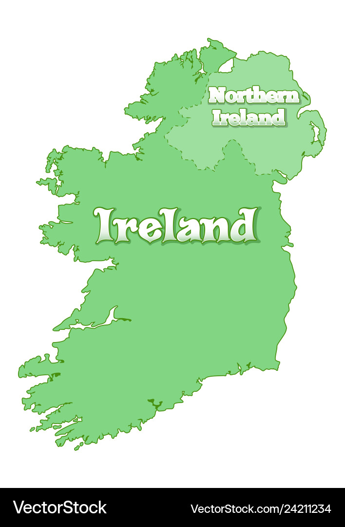 Island of ireland map Royalty Free Vector Image