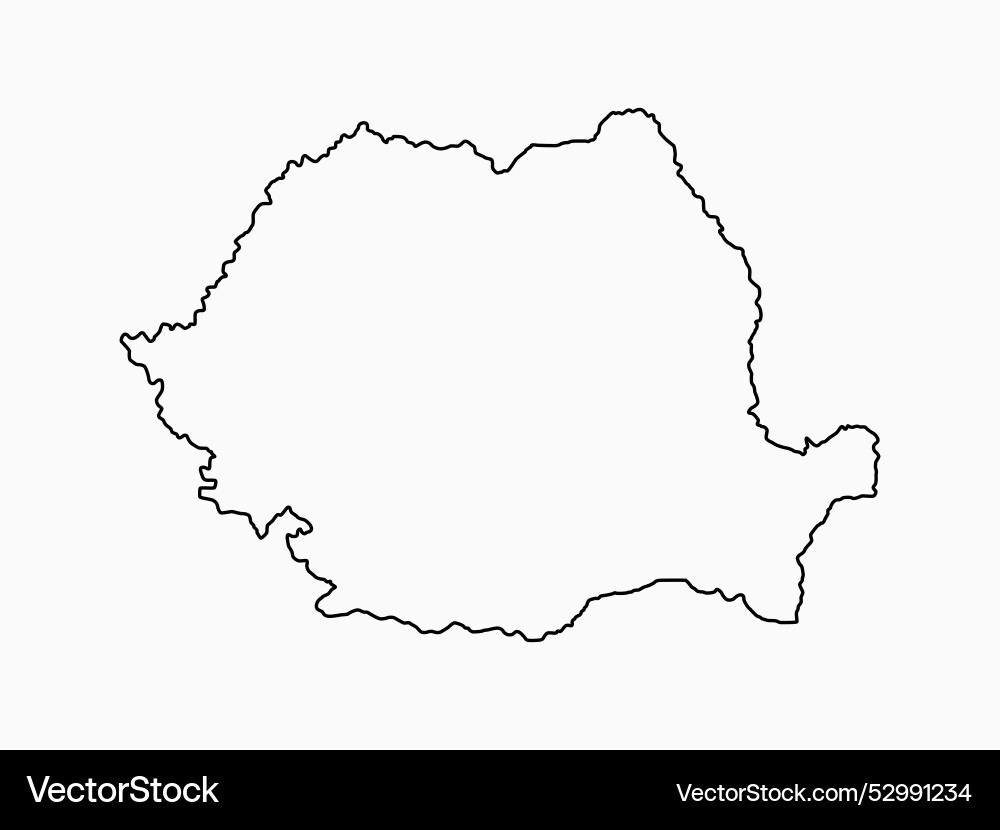 Outline map romania line border country Royalty Free Vector