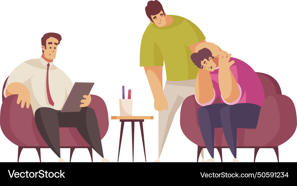 Psychology therapy doodle composition Royalty Free Vector