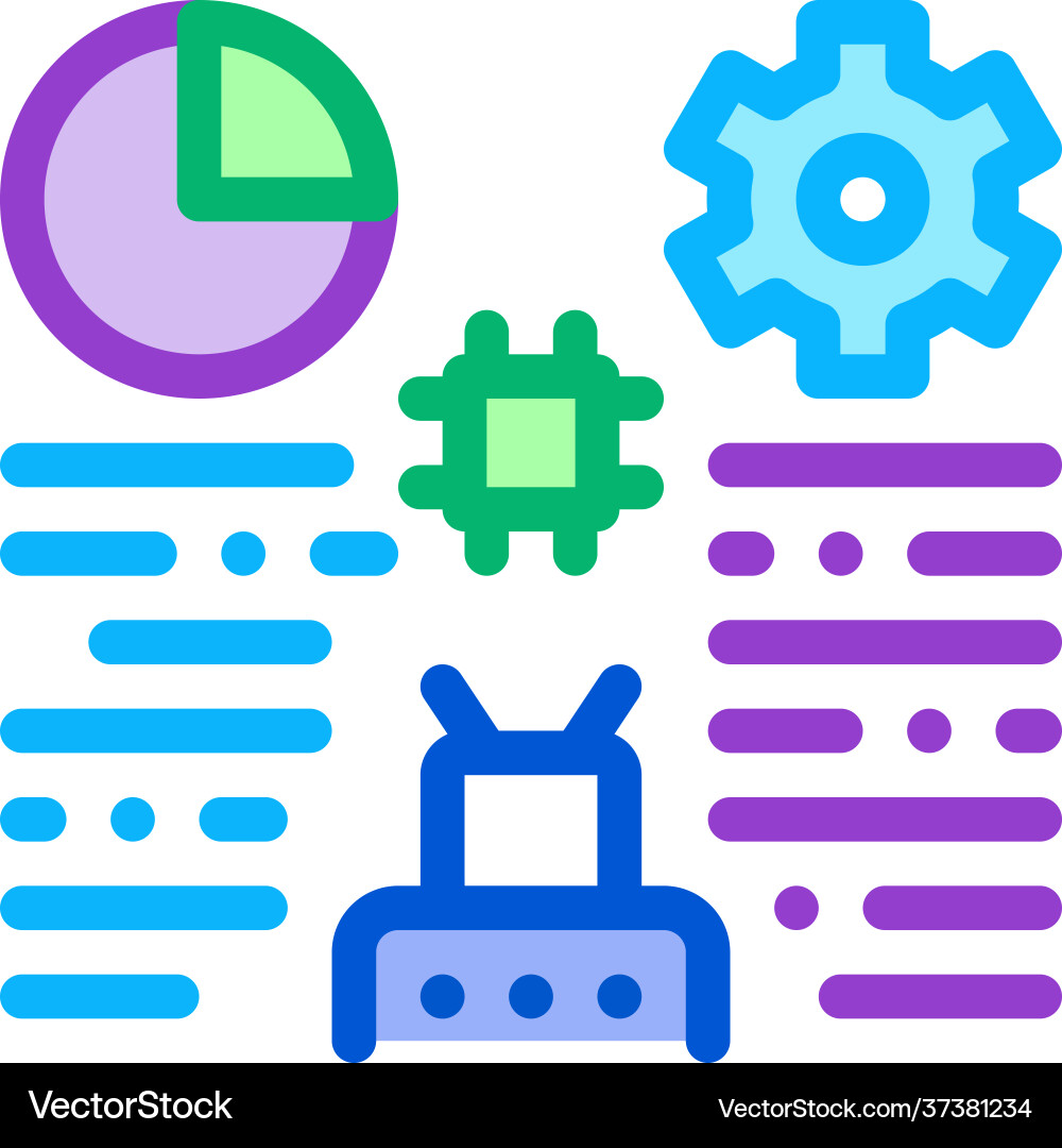 Robot machine learning color icon Royalty Free Vector Image Robot machine learning color icon Royalty Free Vector Image
