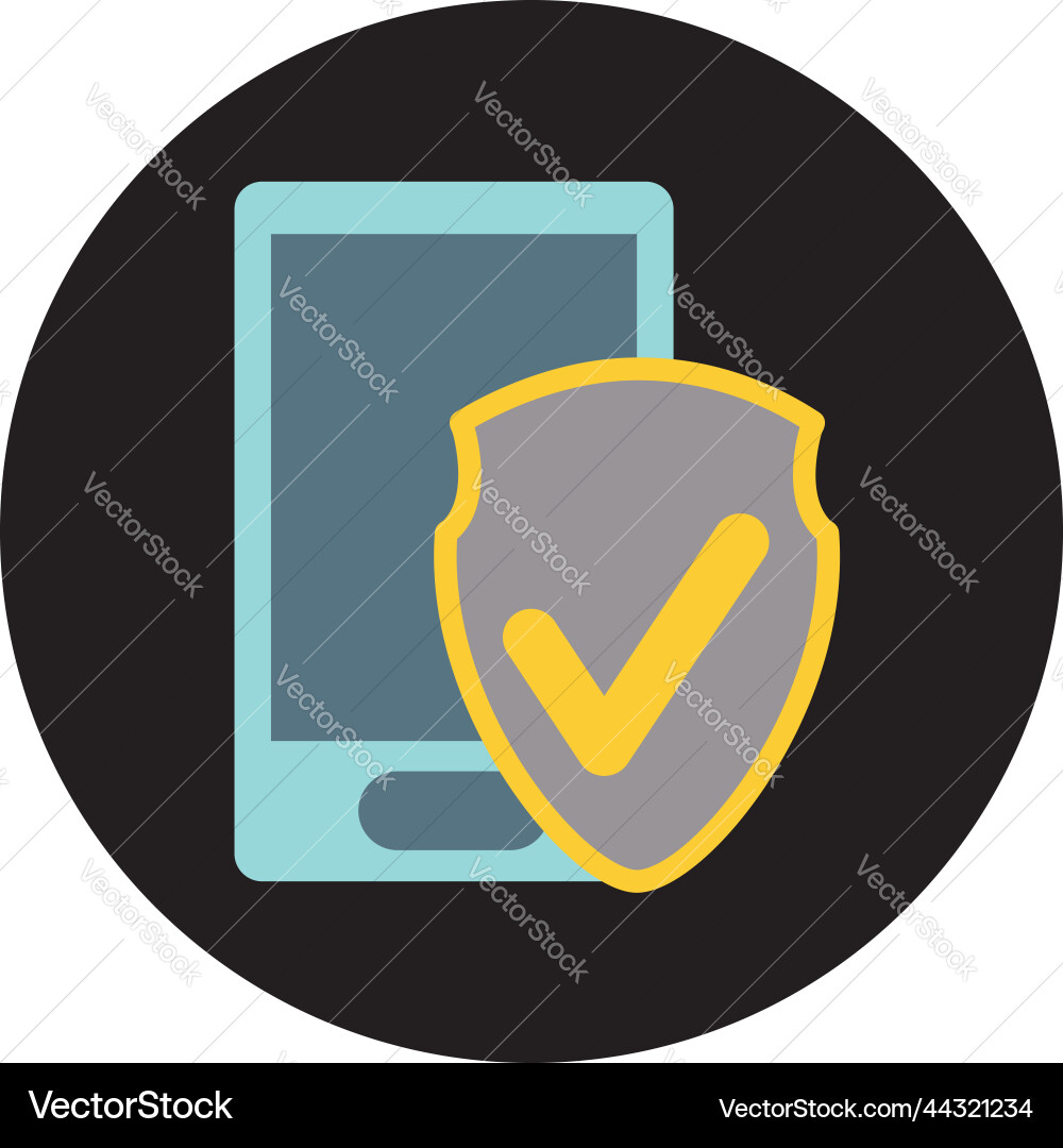 Secured phone on a white background Royalty Free Vector