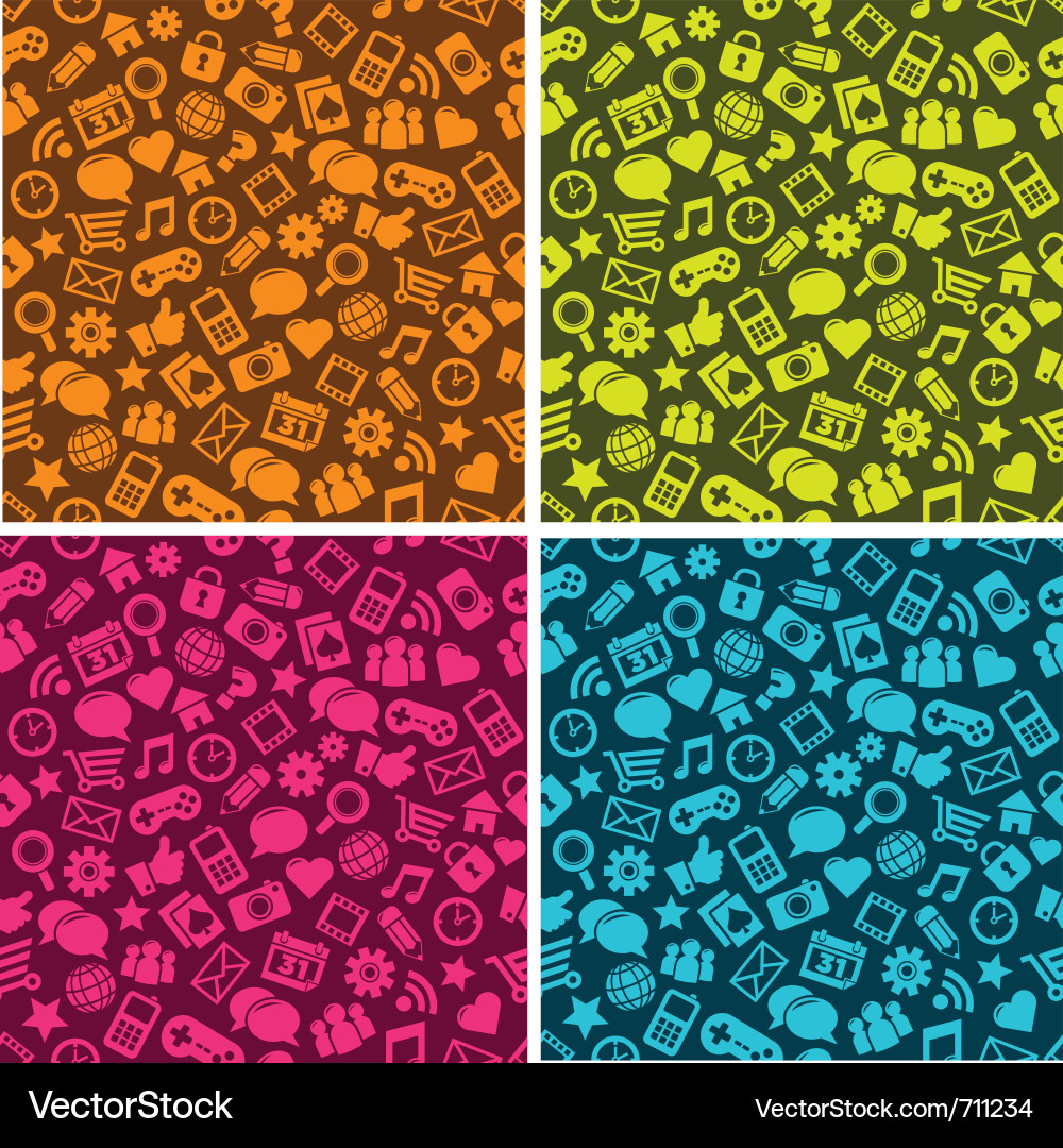 Social Media Patterns Royalty Free Vector Image