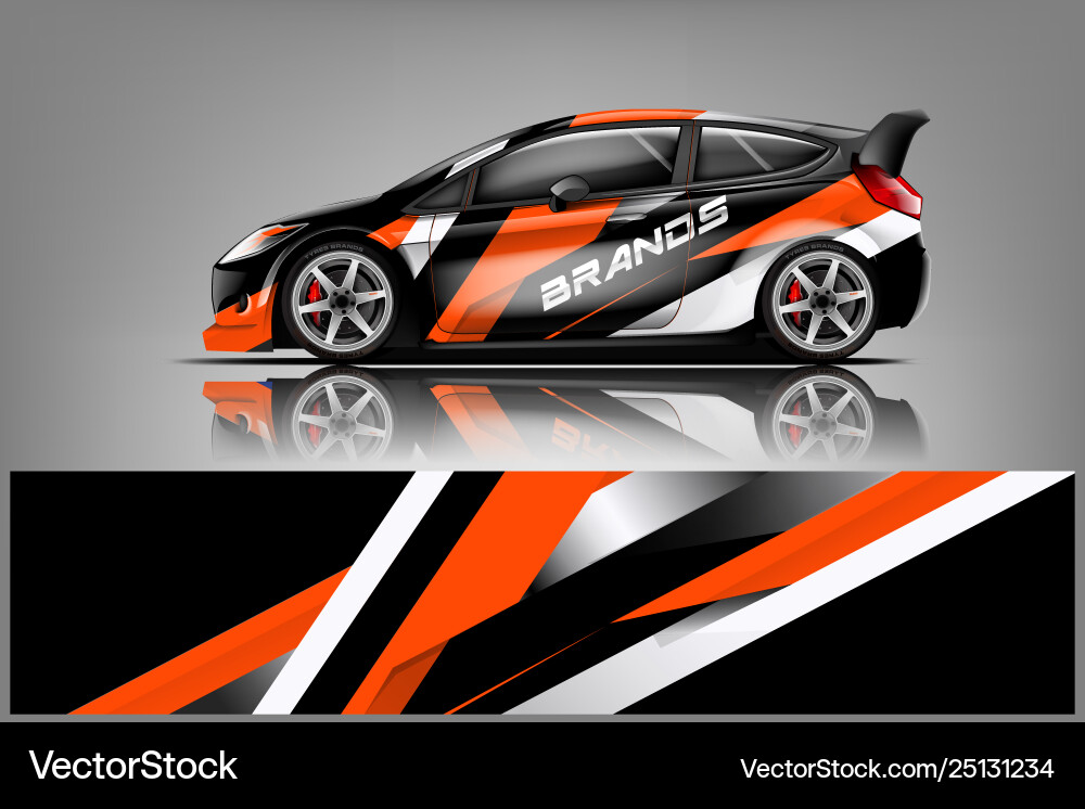 Sport car racing wrap design Royalty Free Vector Image