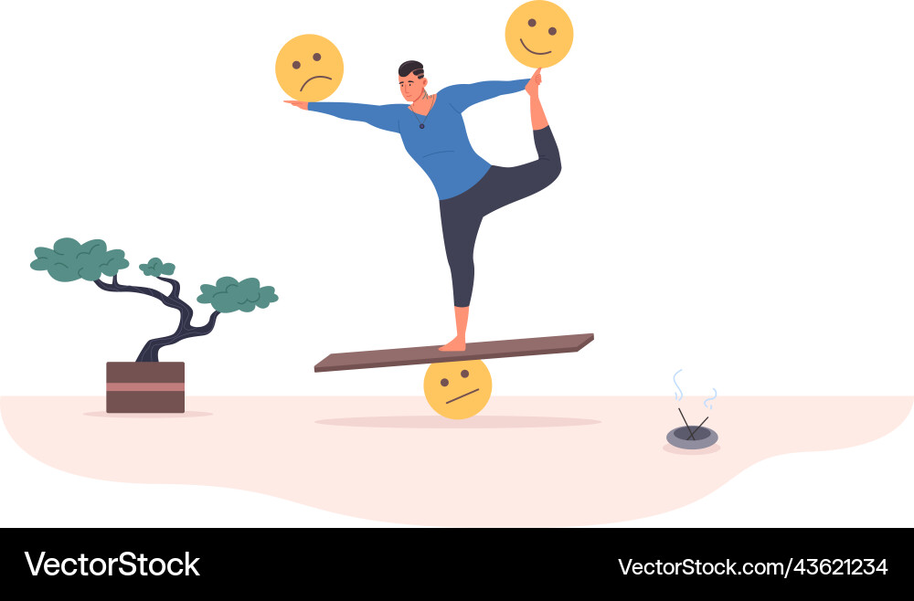 Stability mind brain psychological meditation Vector Image