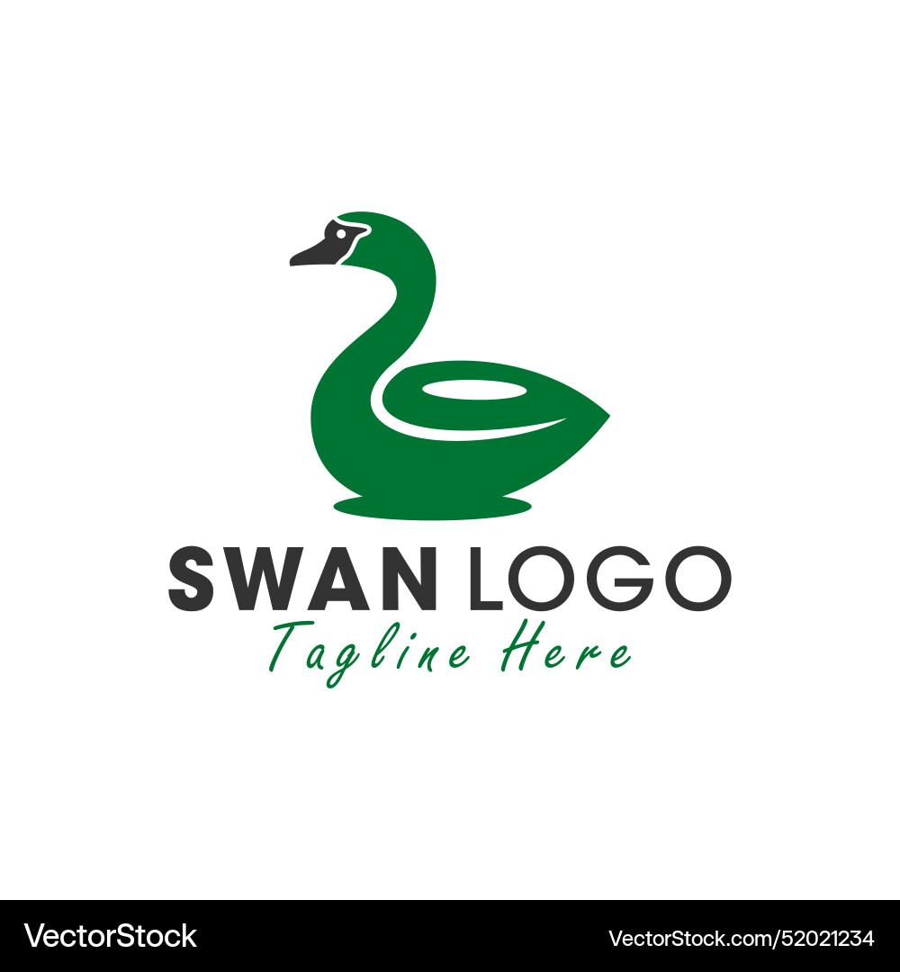 Swan leaf logo Royalty Free Vector Image - VectorStock