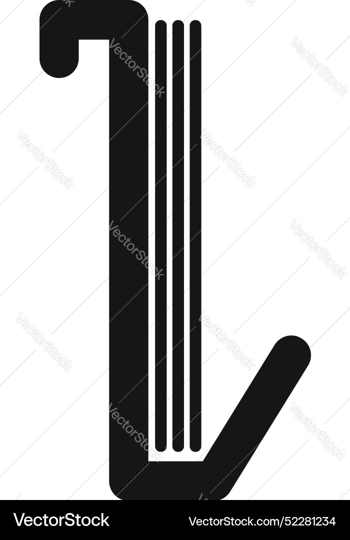 Wall hook holding nothing icon simple style Vector Image