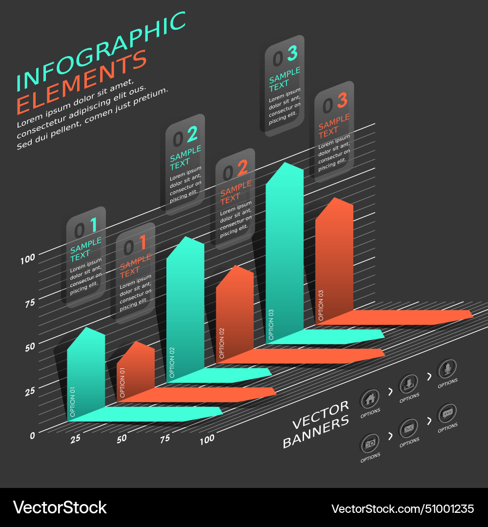 Abstract Bar Chart Infographics Royalty Free Vector Image