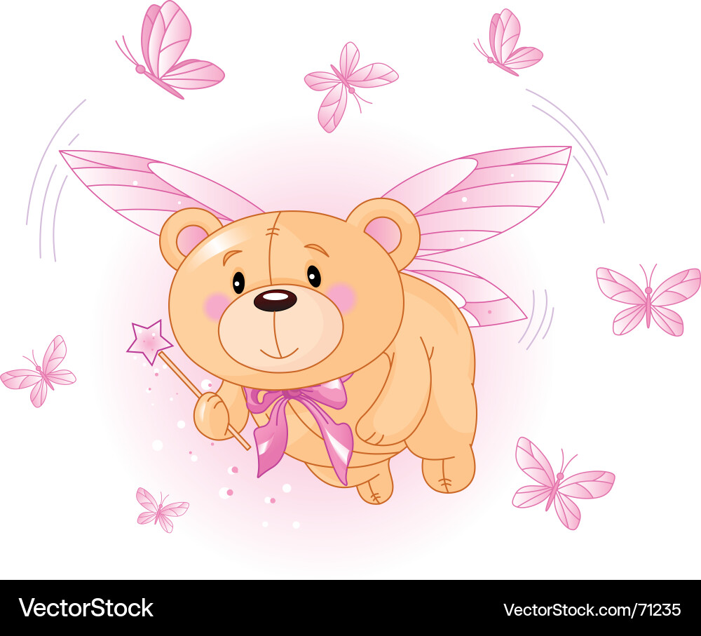 Bear flying Royalty Free Vector Image - VectorStock