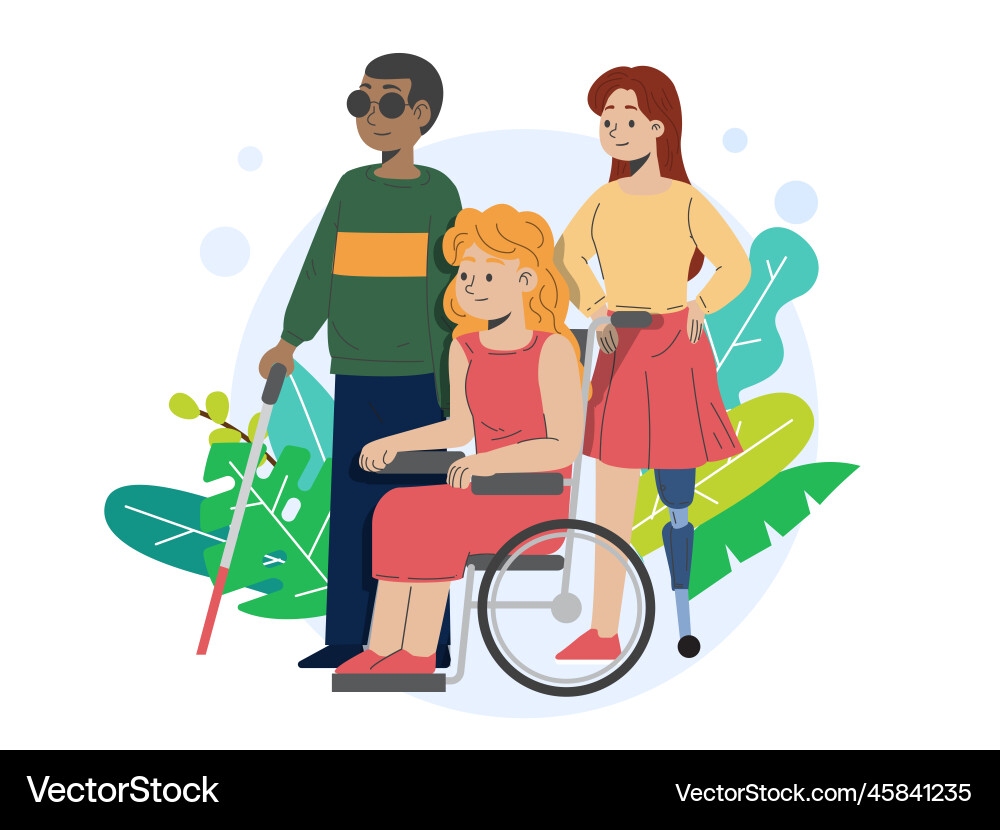 Disabled people Royalty Free Vector Image - VectorStock