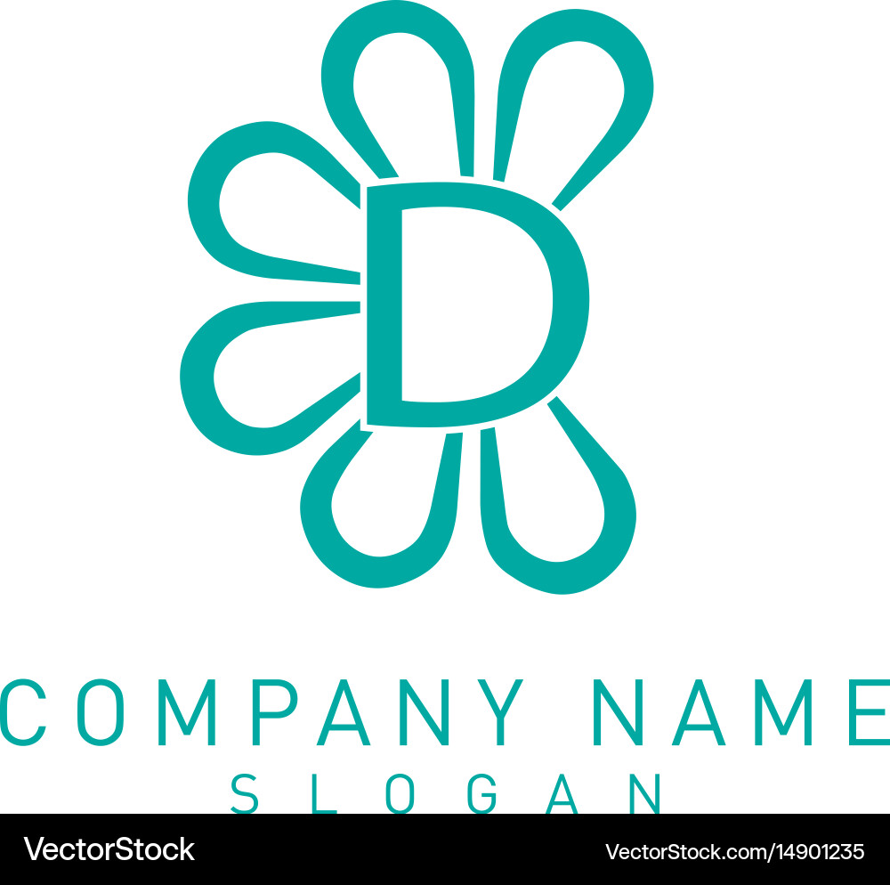 Flower d logo Royalty Free Vector Image - VectorStock