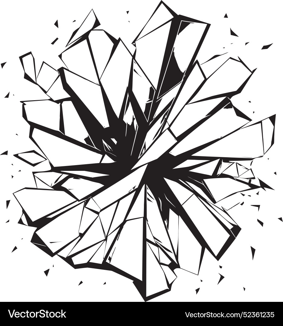 Fractured frequencies broken glass Royalty Free Vector Image