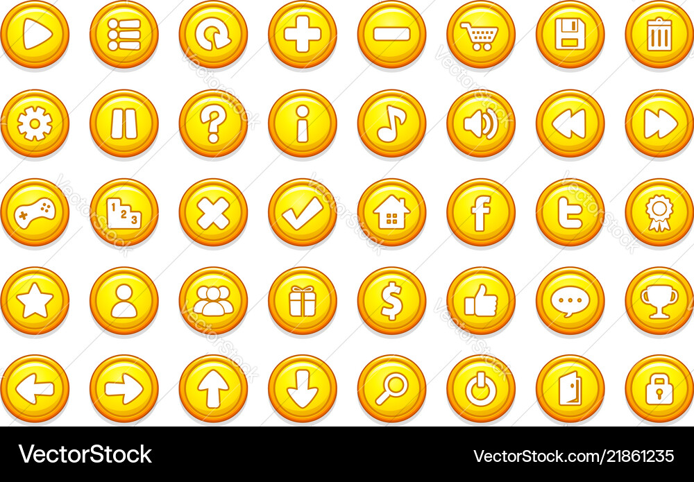 Game button templates Royalty Free Vector Image