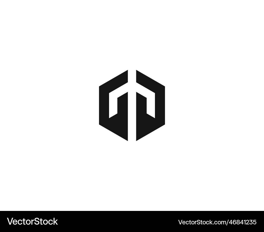 Geometric double g letter logo creative palms Vector Image