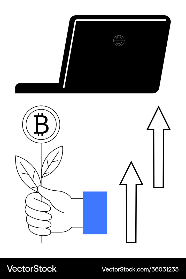 Growth of cryptocurrency explained through Vector Image
