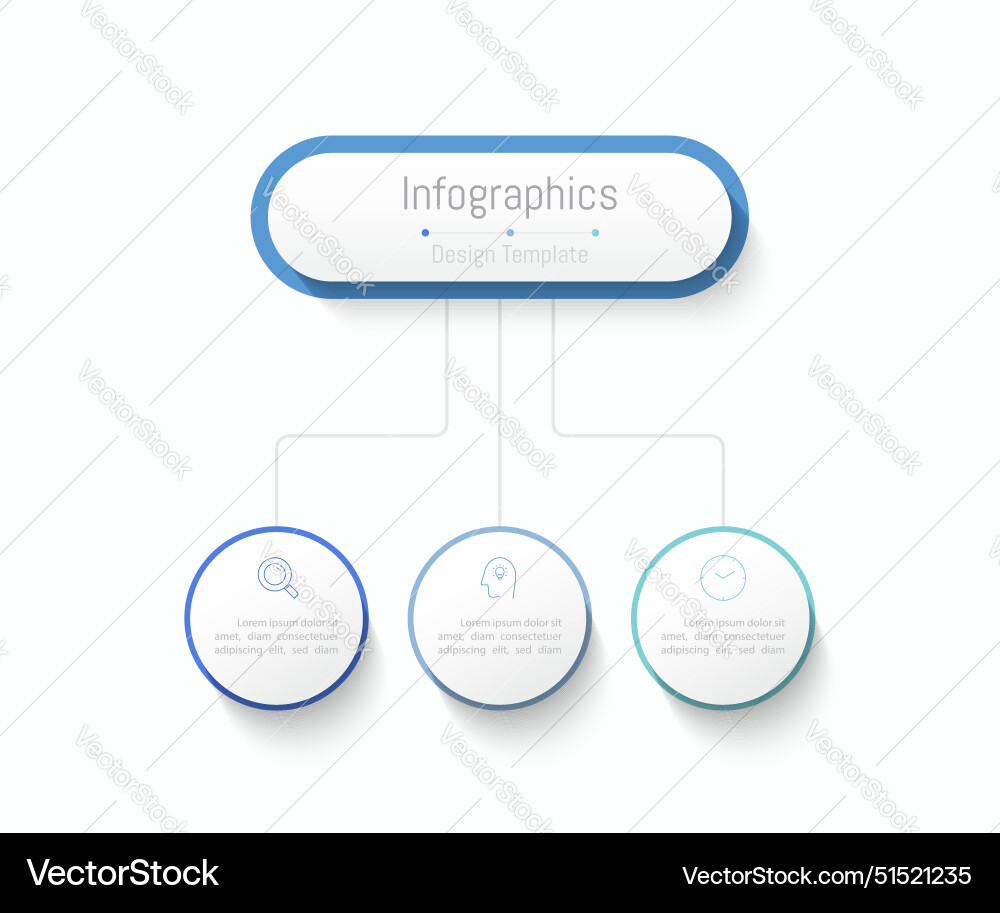 Infographic 3 options design elements Royalty Free Vector