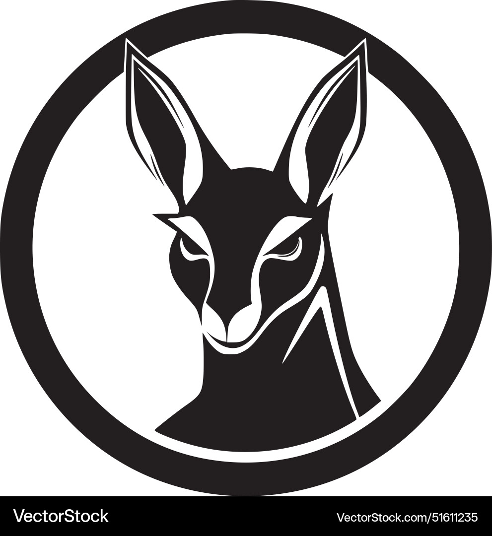 Kangaroo - black and white Royalty Free Vector Image