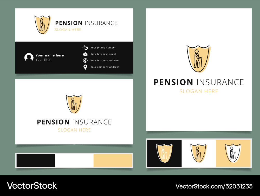 Pension insurance logo design featuring senior Vector Image