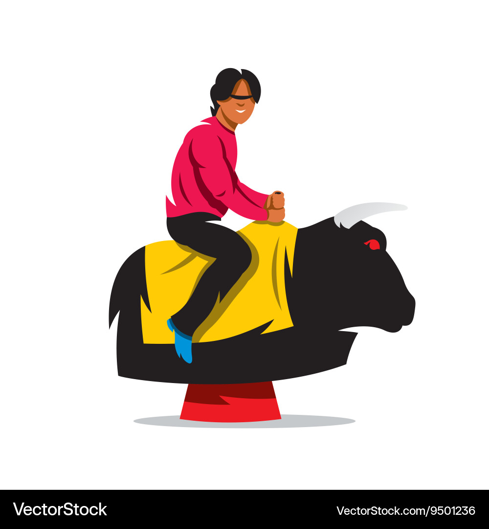 Bull ride cartoon Royalty Free Vector Image - VectorStock