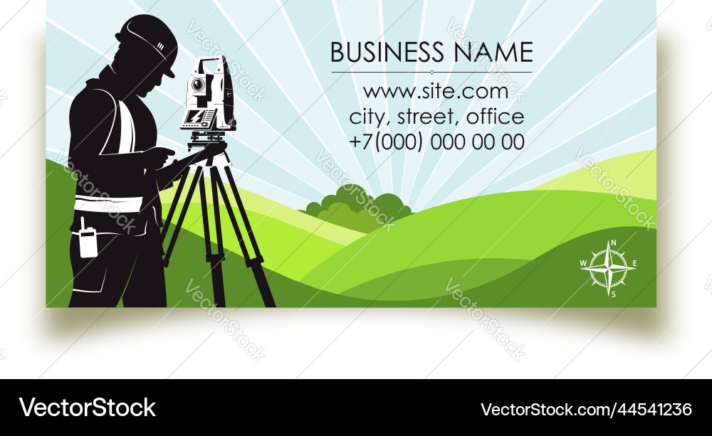 Business card for engineer surveyor concept Vector Image