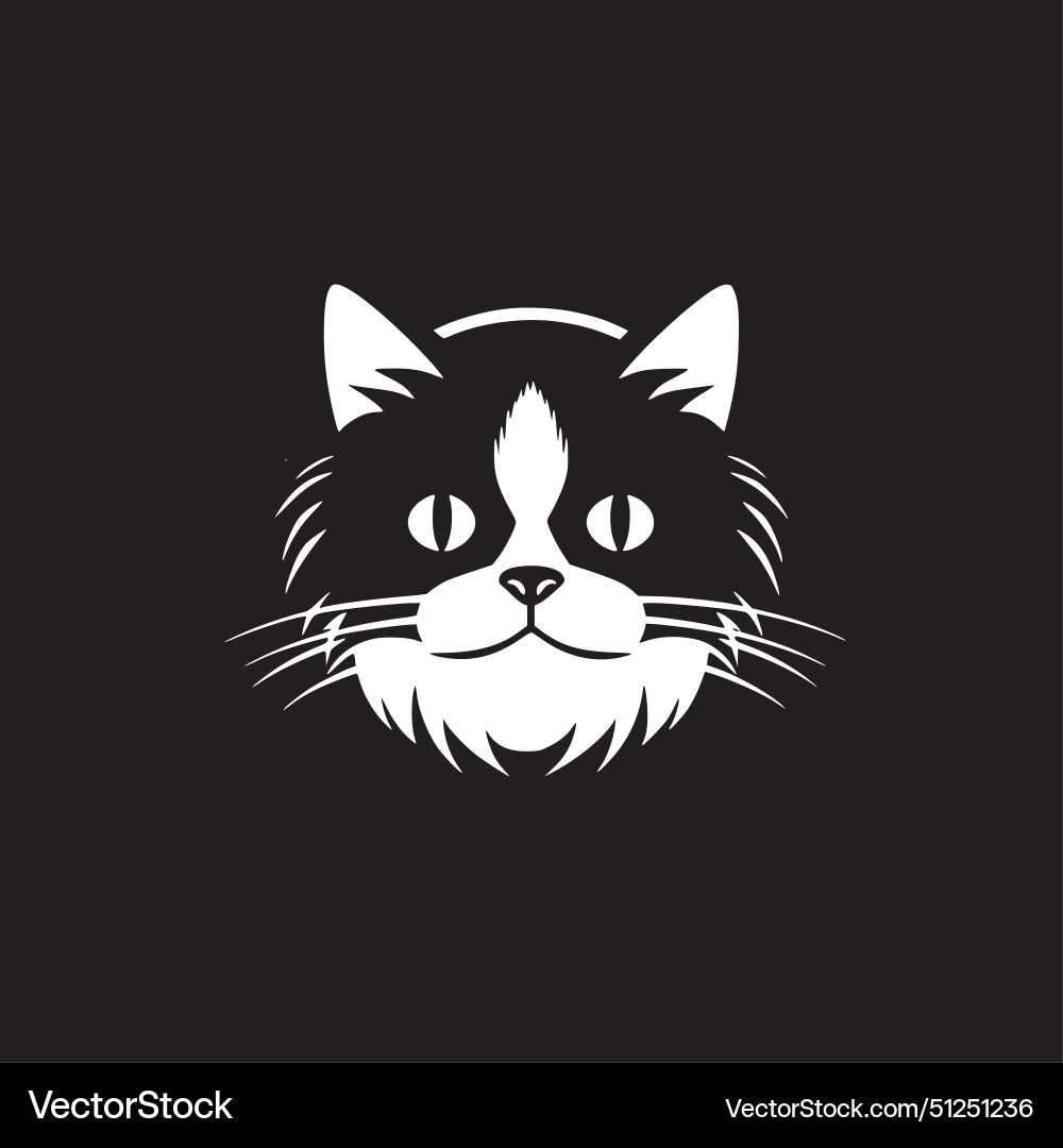 Cat - black and white isolated icon Royalty Free Vector