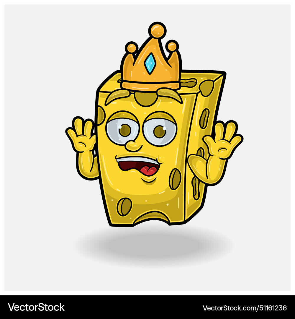 Cheese cartoon with shocked expression Royalty Free Vector