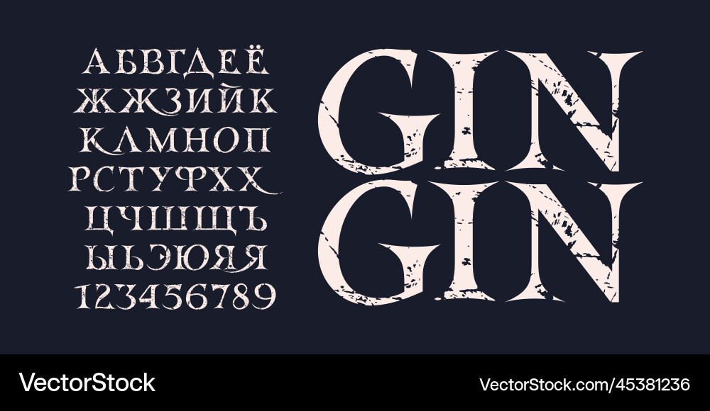 Decorative cyrillic serif font in classic style Vector Image