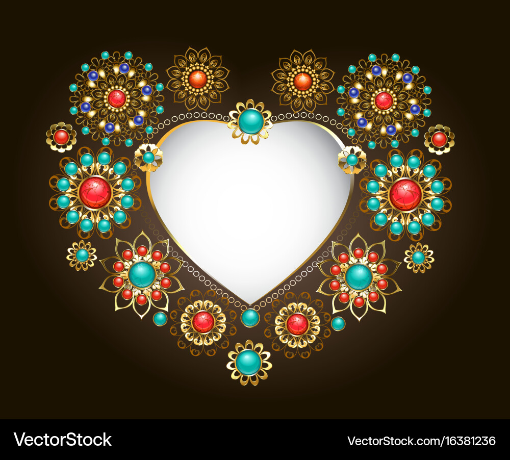 Ethnic frame in the shape of heart Royalty Free Vector Image
