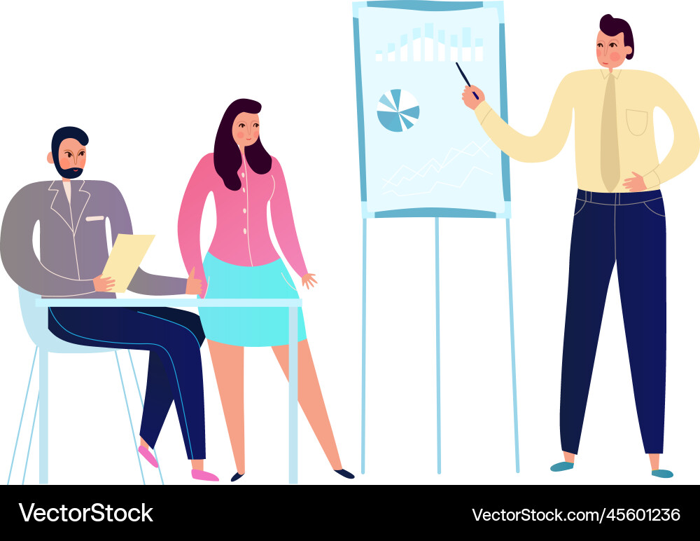 Flat business meeting Royalty Free Vector Image