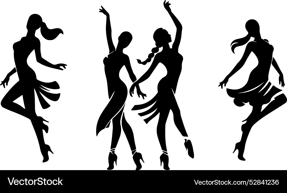 Flat design dancer silhouette isolated on white Vector Image