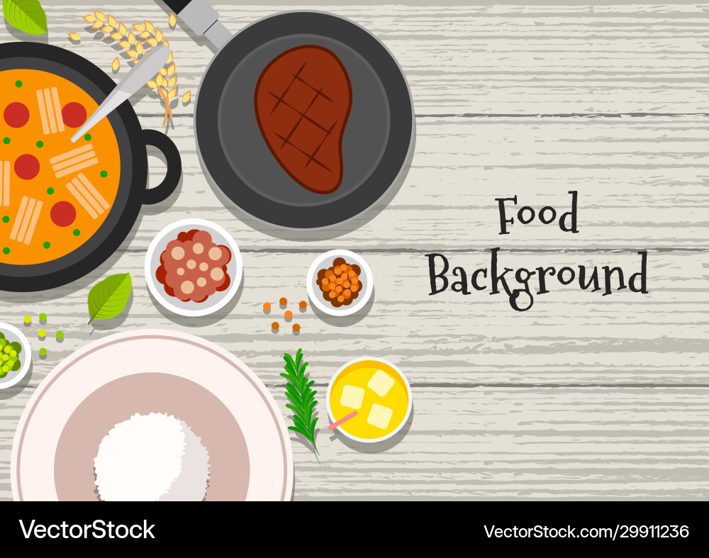 Food background dishes Royalty Free Vector Image