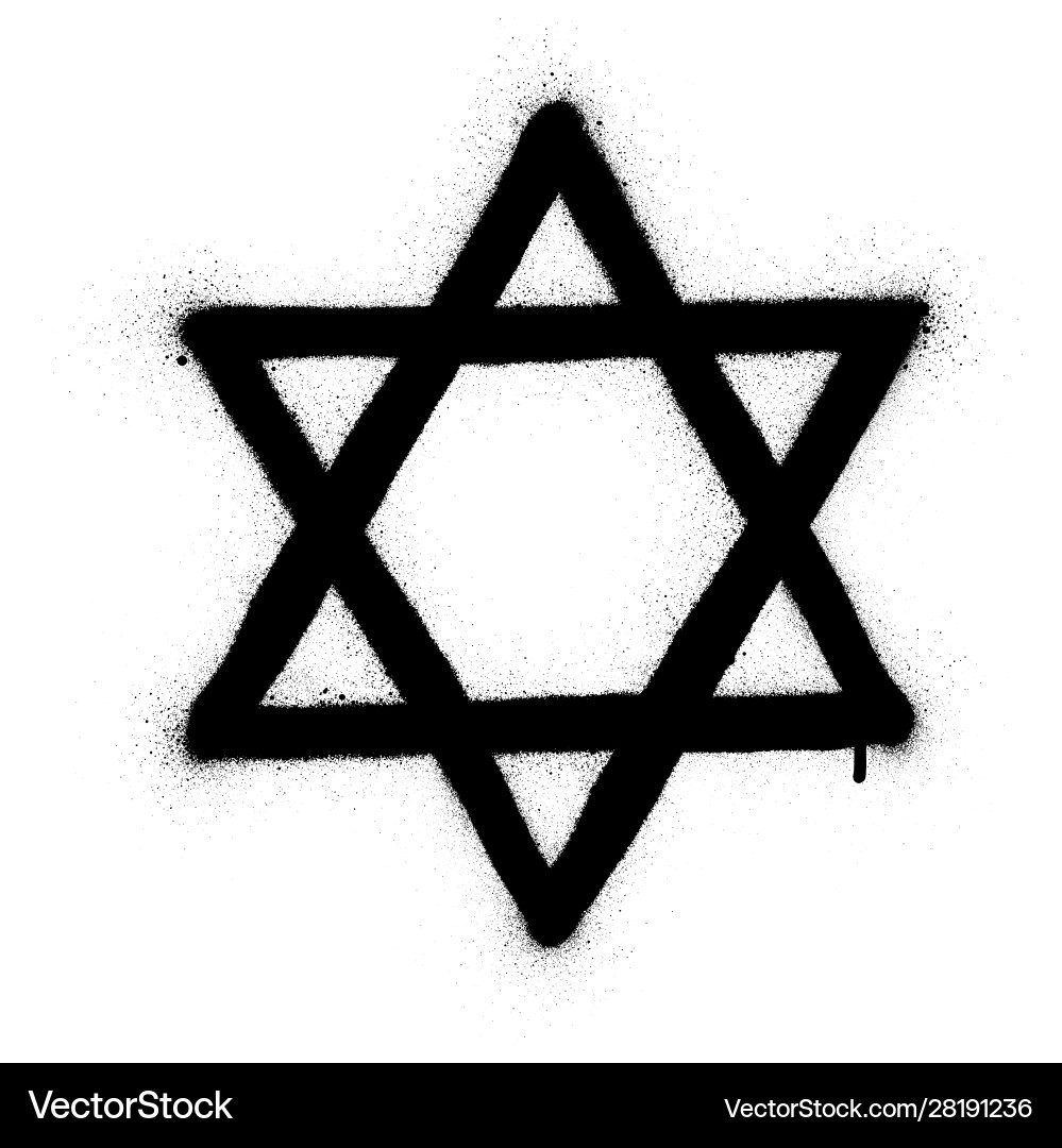 Graffiti star david sprayed in black over white Vector Image