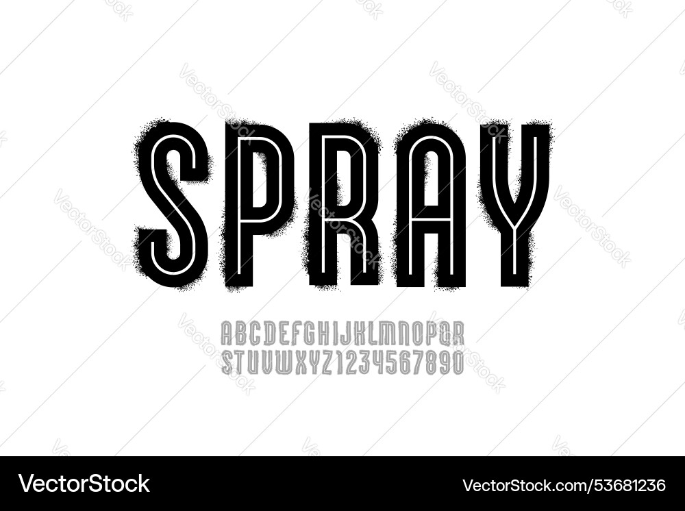 Grunge Spray Paint Alphabet Font Royalty Free Vector Image
