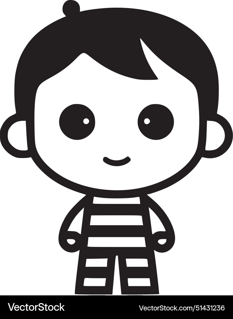 Kids - black and white isolated icon Royalty Free Vector