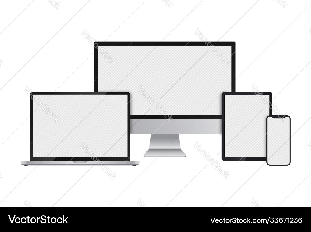 Modern Digital Device Collection Royalty Free Vector Image