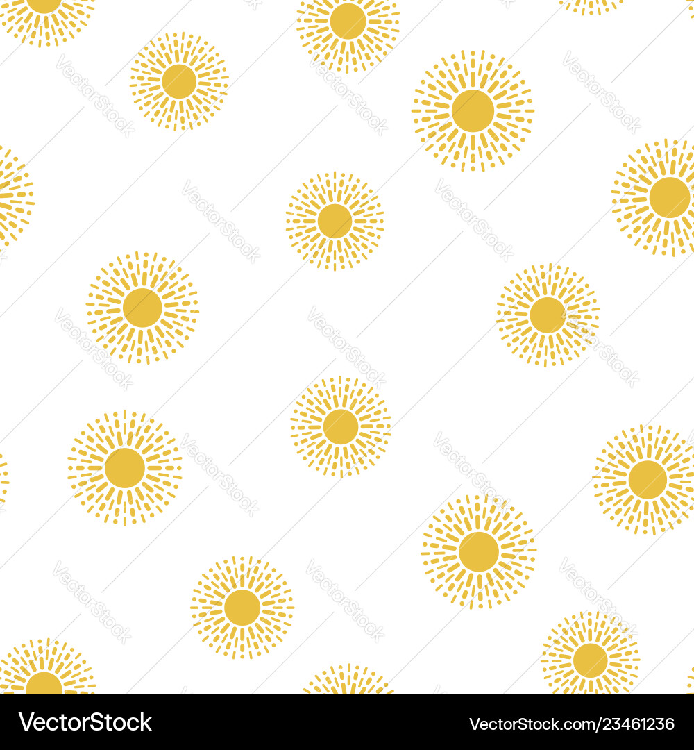 Seamless sun pattern Royalty Free Vector Image