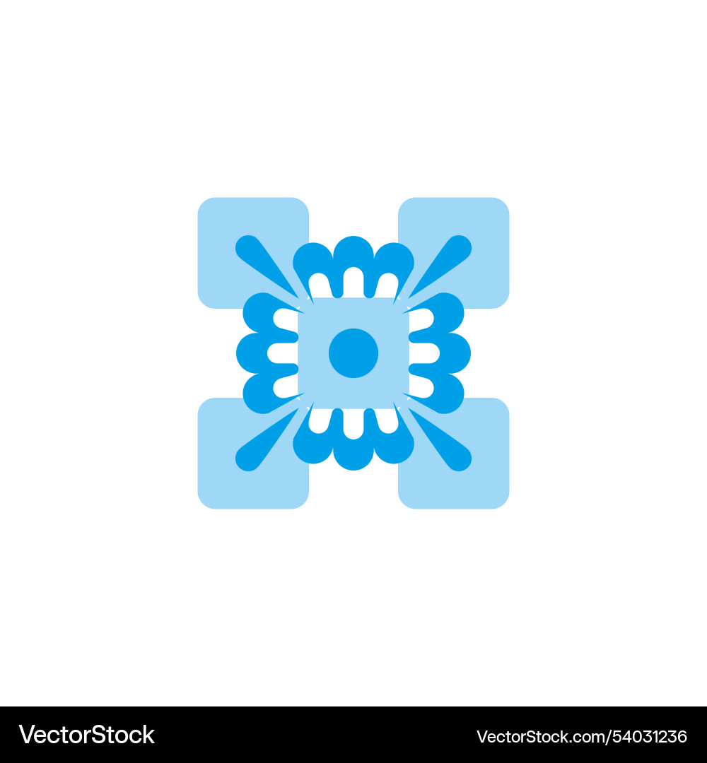 Squares blue splash water symbol logo Royalty Free Vector