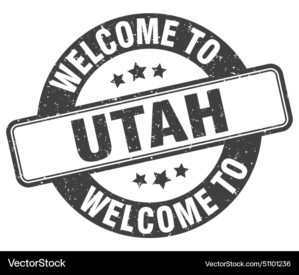 Welcome to utah stamp round sign Royalty Free Vector Image