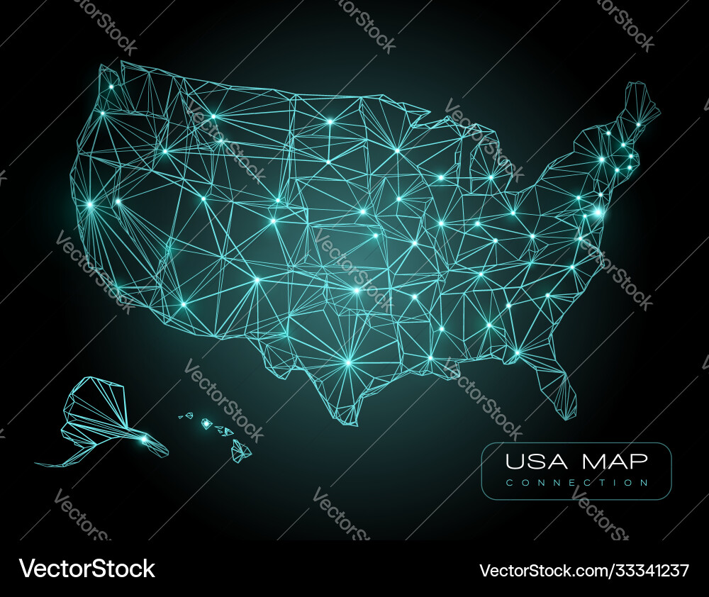 Abstract telecommunication map usa Royalty Free Vector Image