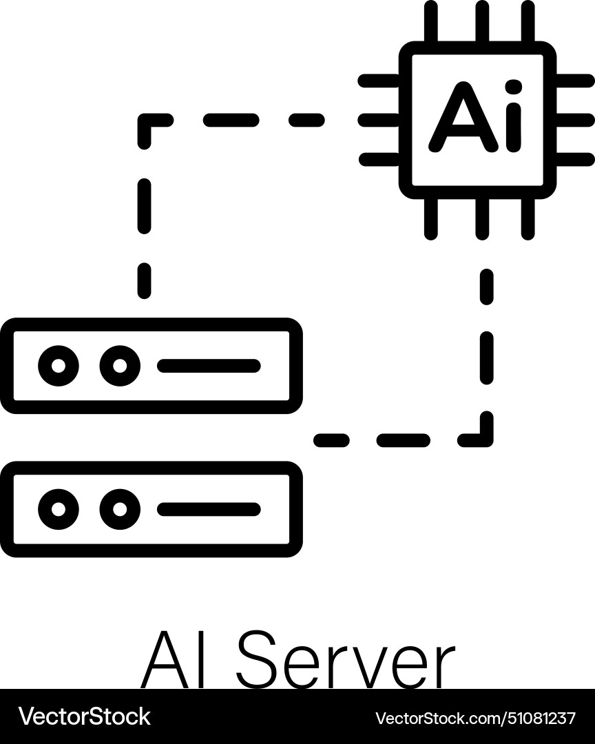 Ai server Royalty Free Vector Image - VectorStock
