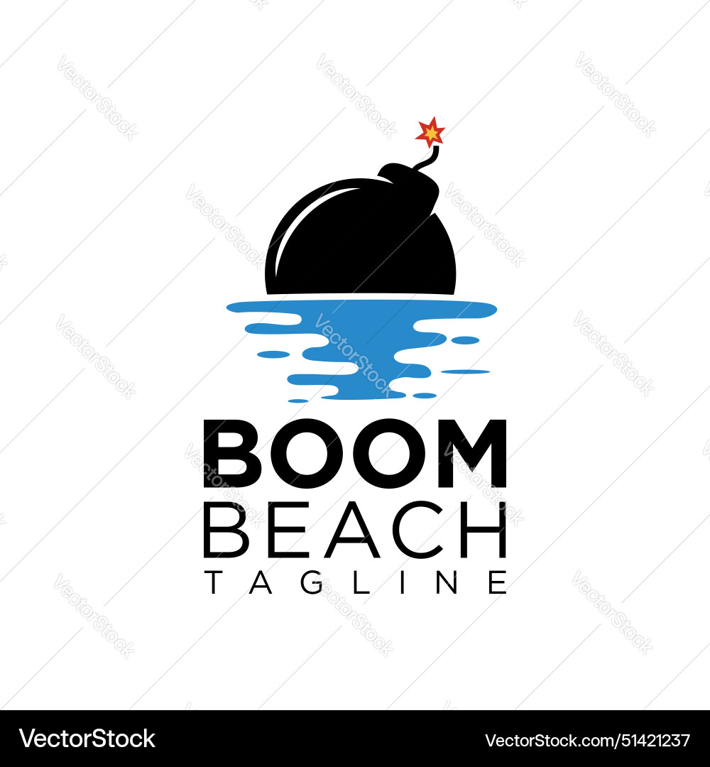 Boom floating beach logo design cartoon flat icon Vector Image