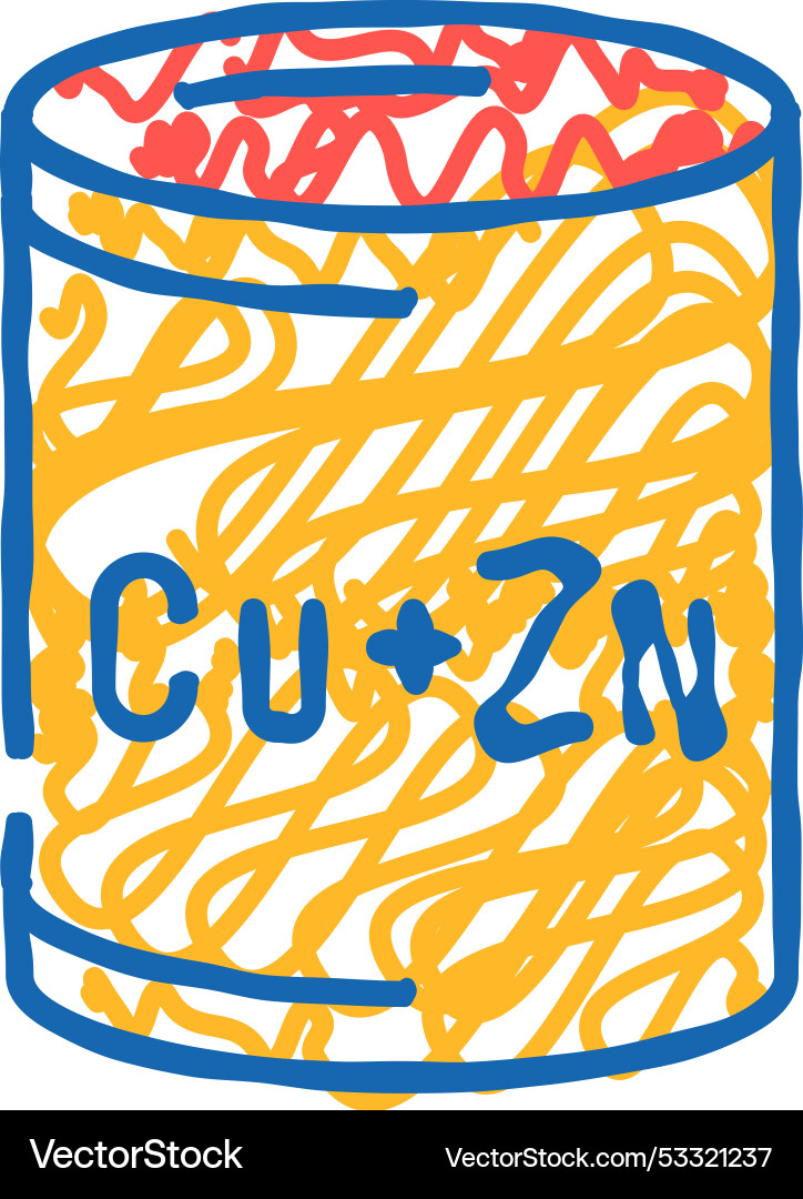 Brass metal copper icon doodle Royalty Free Vector Image