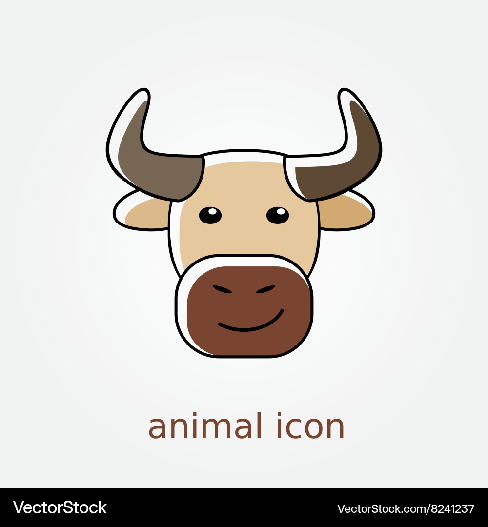 Bull icon farm animal Royalty Free Vector Image